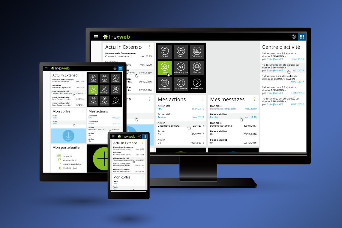 Design d'interface progiciel Inexweb